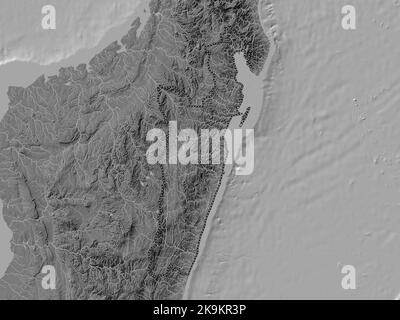 Toamasina, autonomous province of Madagascar. Bilevel elevation map ...