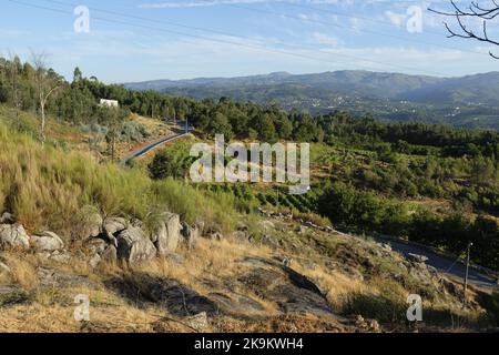 Landscape in Asnela, Cerva, Ribeira de Pena, north of Portugal Stock ...