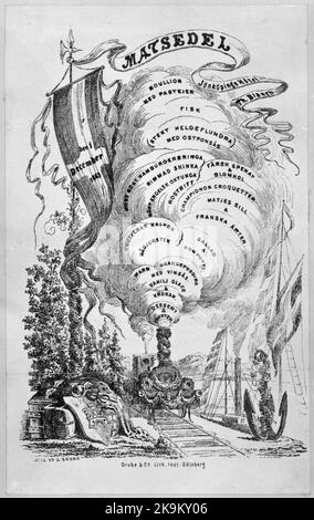 Food slip for dinner at the inauguration of the track Falköping ...