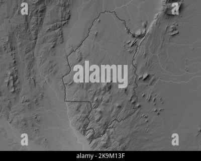 Blantyre, district of Malawi. Elevation map colored in wiki style with ...