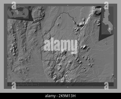 Blantyre, district of Malawi. Elevation map colored in wiki style with ...