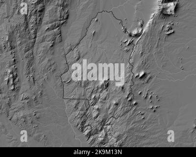 Blantyre, district of Malawi. Elevation map colored in wiki style with ...
