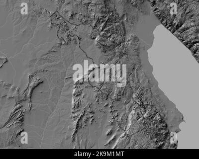 Chitipa, district of Malawi. Elevation map colored in wiki style with ...