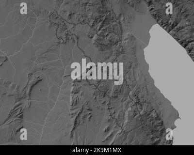 Chitipa, district of Malawi. Elevation map colored in wiki style with ...