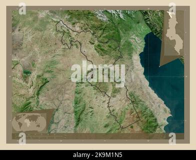 Chitipa, district of Malawi. High resolution satellite map. Locations ...