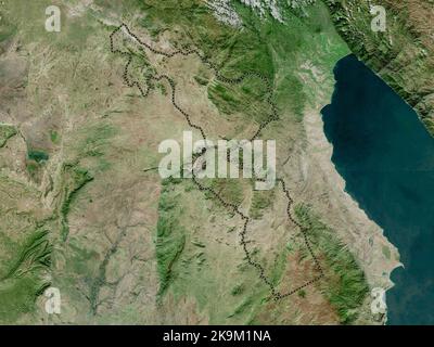 Chitipa, district of Malawi. High resolution satellite map. Corner ...