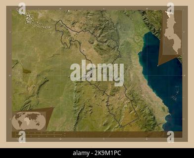 Chitipa, district of Malawi. Low resolution satellite map Stock Photo ...