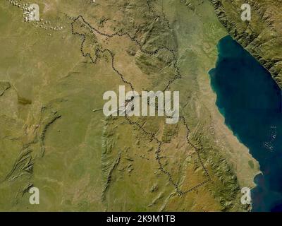 Chitipa, district of Malawi. Low resolution satellite map. Locations of ...