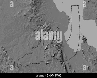 Dedza, district of Malawi. Elevation map colored in wiki style with ...
