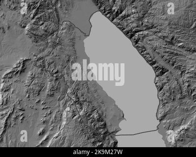 Karonga, district of Malawi. Elevation map colored in wiki style with ...