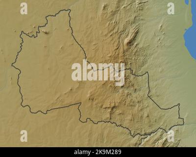 Dowa, district of Malawi. Elevation map colored in wiki style with ...