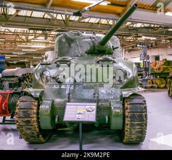 The American M4A1 Medium Tank Sherman from the Second World War inside ...