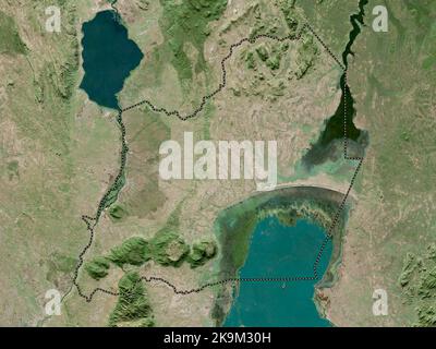 Machinga, district of Malawi. High resolution satellite map. Locations ...