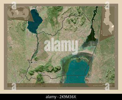 Machinga, district of Malawi. High resolution satellite map Stock Photo ...