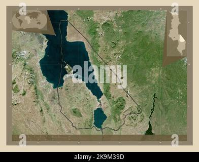Mangochi, district of Malawi. High resolution satellite map Stock Photo ...