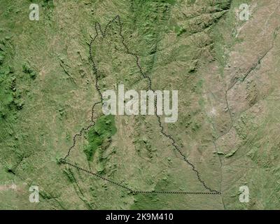 Mwanza, district of Malawi. High resolution satellite map. Locations of ...