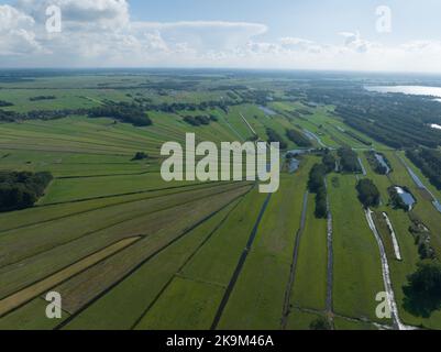 Loosdrecht recreational water river and meadow rural grass land green ...