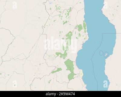 Mzimba, district of Malawi. Open Street Map. Locations of major cities ...
