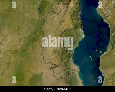 Mzimba, district of Malawi. Low resolution satellite map. Locations of ...