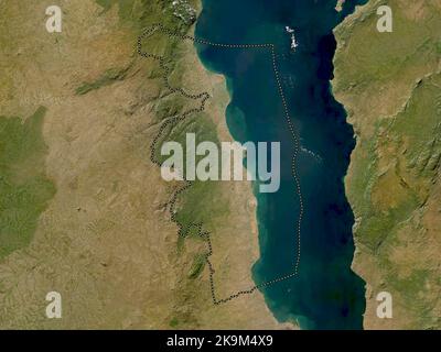 Nkhotakota, district of Malawi. Low resolution satellite map. Locations ...