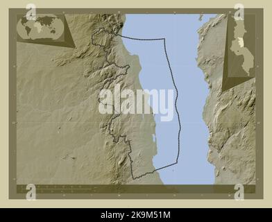 Nkhotakota, district of Malawi. Elevation map colored in wiki style ...