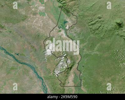 Nsanje, district of Malawi. High resolution satellite map. Locations of ...
