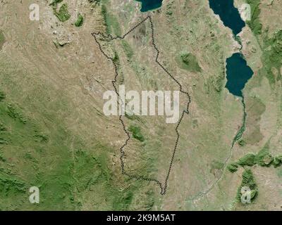 Ntcheu, district of Malawi. High resolution satellite map. Corner ...