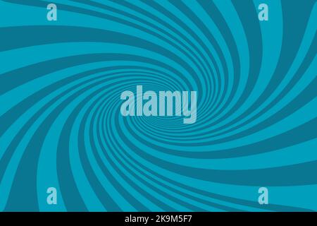 Sunburst background with blue ray. Spiral curved rotating background ...