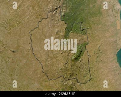 Ntchisi, district of Malawi. Low resolution satellite map. Corner ...