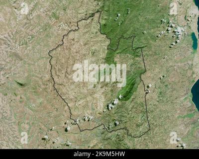Ntchisi, district of Malawi. High resolution satellite map. Corner ...
