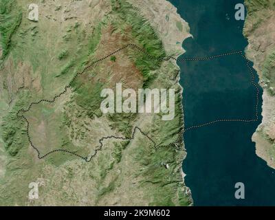 Rumphi, district of Malawi. High resolution satellite map. Corner ...