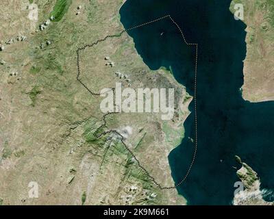 Salima, district of Malawi. High resolution satellite map. Corner ...