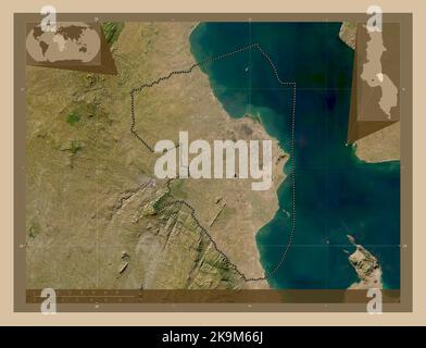 Salima, district of Malawi. Low resolution satellite map Stock Photo ...