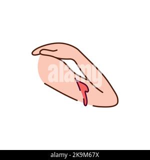 Bleeding from the hand color line icon. Injuries concept Stock Vector ...