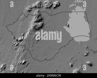 Zomba, district of Malawi. Elevation map colored in wiki style with ...
