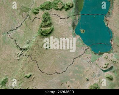 Zomba, district of Malawi. High resolution satellite map. Corner ...