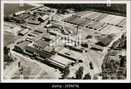 Aerial photo over Lessebo paper mill Stock Photo - Alamy
