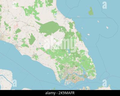 Johor, state of Malaysia. Open Street Map. Locations and names of major ...