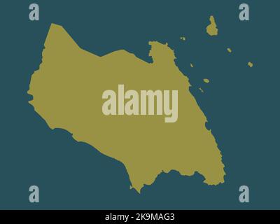 Johor, state of Malaysia. Solid color shape. Locations and names of ...