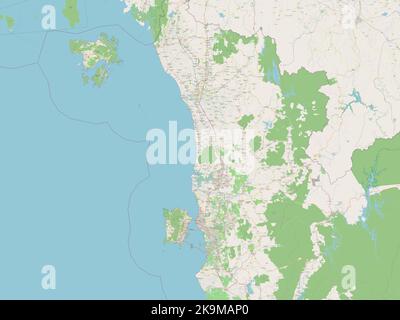 Kedah, state of Malaysia. Open Street Map. Locations and names of major ...
