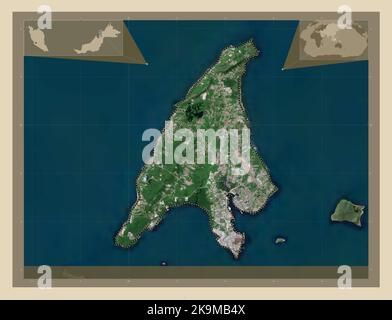 Labuan, federal territory of Malaysia. High resolution satellite map ...