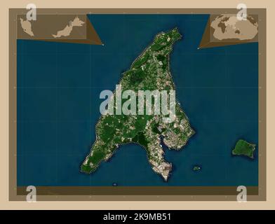 Labuan, federal territory of Malaysia. Low resolution satellite map ...