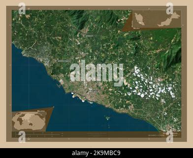 Melaka, state of Malaysia. Low resolution satellite map Stock Photo - Alamy