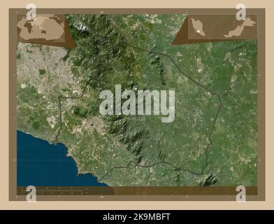 Negeri Sembilan, state of Malaysia. Low resolution satellite map ...