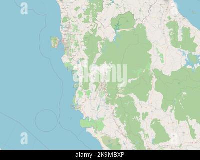 Perak, state of Malaysia. Open Street Map. Locations of major cities of ...