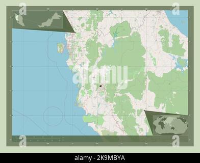 Perak, state of Malaysia. Open Street Map. Locations of major cities of ...