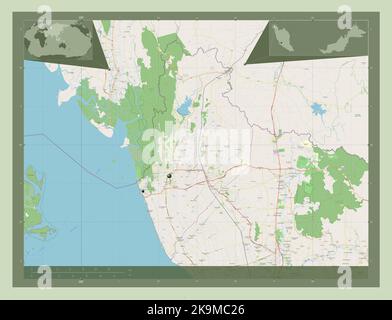 Perlis, state of Malaysia. Open Street Map. Locations and names of ...