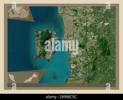 Pulau Pinang, state of Malaysia. High resolution satellite map ...