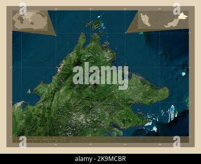 Sabah, state of Malaysia. High resolution satellite map Stock Photo - Alamy