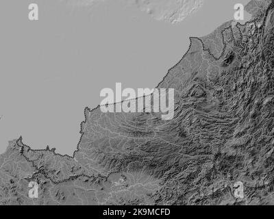 Sarawak, state of Malaysia. Elevation map colored in wiki style with ...